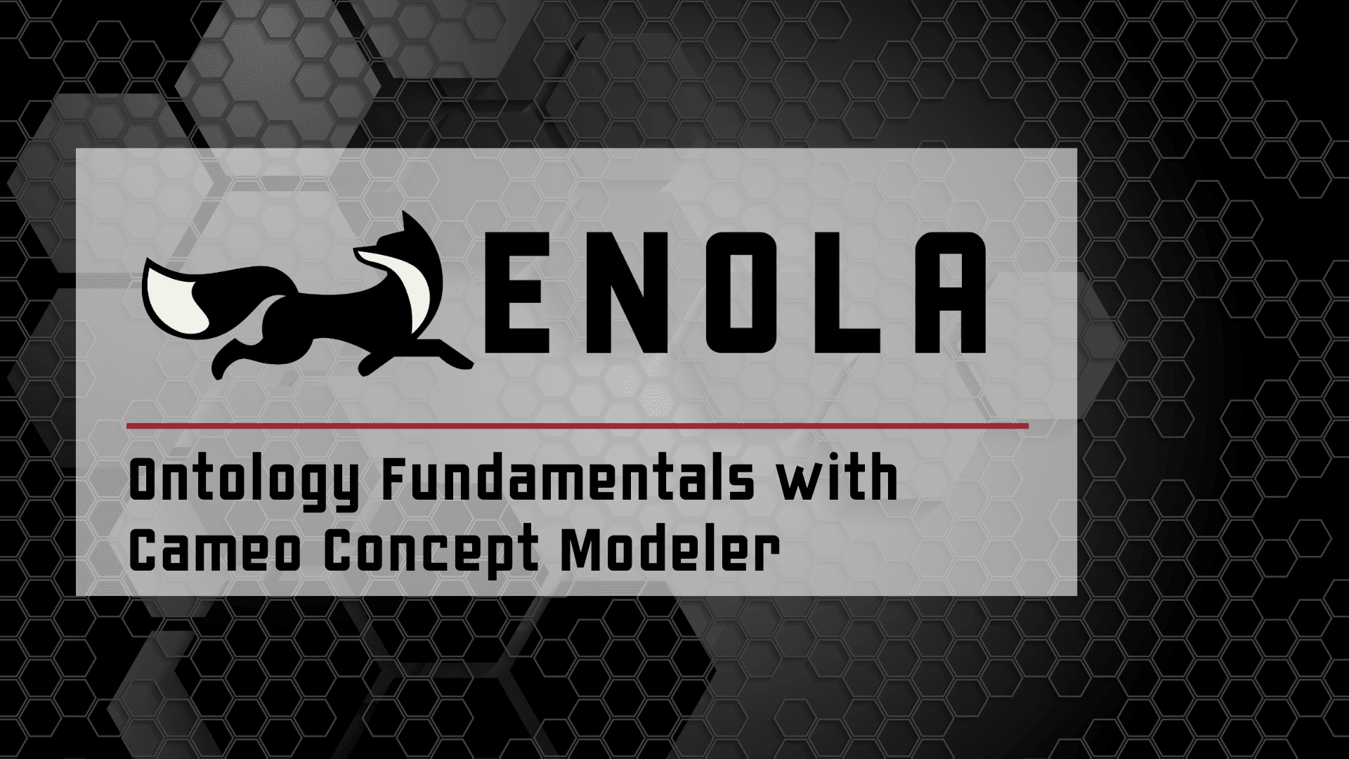 Ontology Fundamentals with Cameo Concept Modeler - Enola Technologies